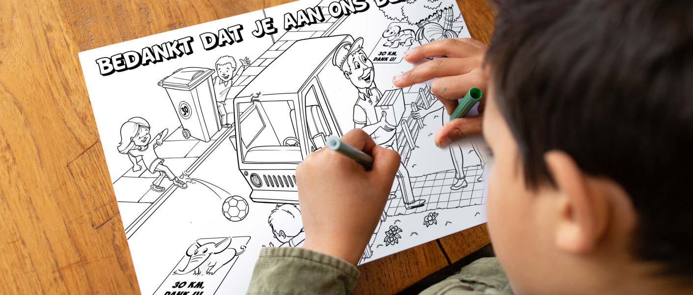 Maak een kleurplaat voor koeriers | Veilig Verkeer Nederland